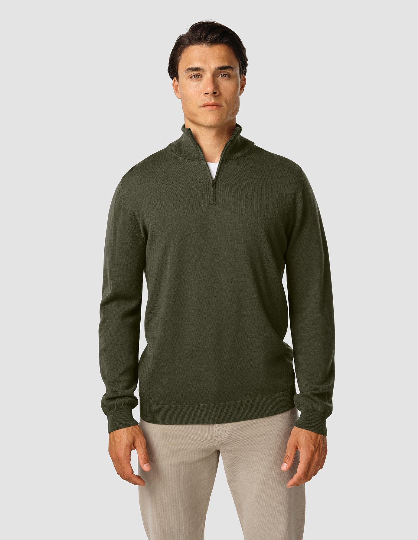 Premium Merino Half Zip Nightfall Green | SHAPING NEW TOMORROW